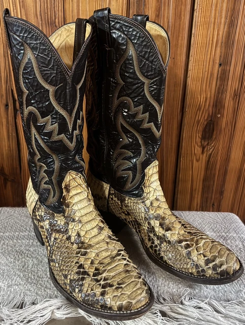 VINTAGE NACONA PYTHON Snakeskin Western Cowboy Boots Mens 10D $258.00 ...