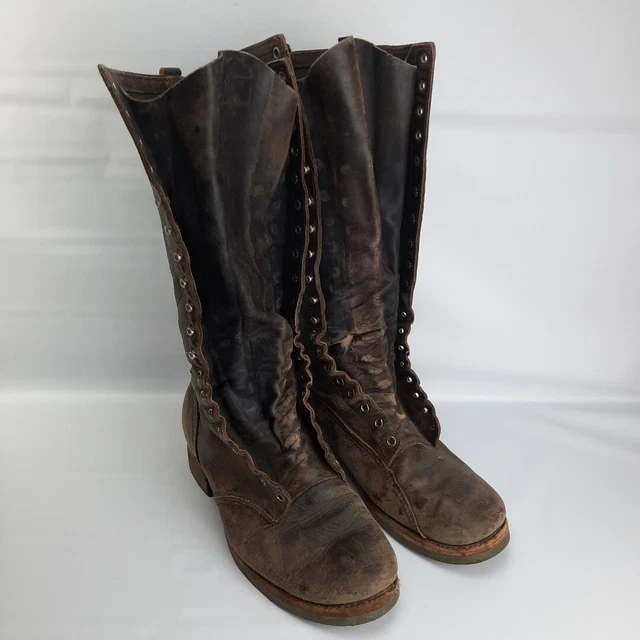 VINTAGE RED WING 14" Tall Lace-Up Leather Lineman Logger Boots Size 9.5 ...