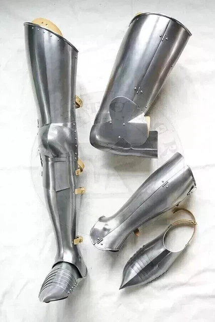 MEDIEVAL STEEL WARRIOR Gothic Leg Armor Full Set Knight Greaves ...