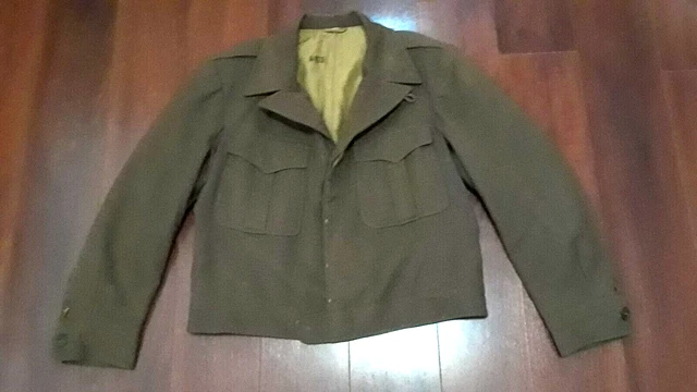 VTG WW2 1944 US Army Military OD Green Wool Field Cropped Jacket Mens ...