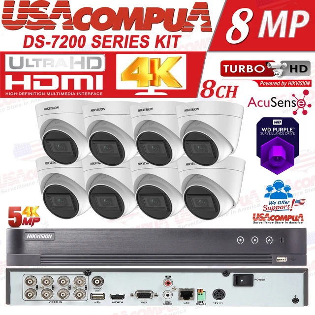 HIKVISION 5MP CCTV Camera System 4K-Uhd Dvr 8Ch Exir 40M Night Vision ...
