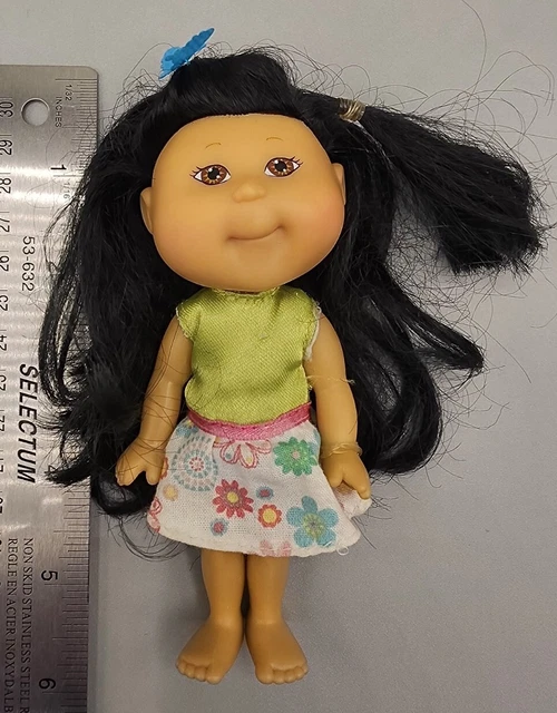 MATTEL VTG CABBAGE Patch Kids Mini Doll Vinyl Body 2006 Green Flower ...