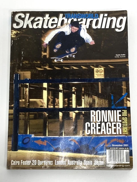 TRANSWORLD SKATEBOARDING MAGAZINE November 2001 Ronnie Creager Cairo ...