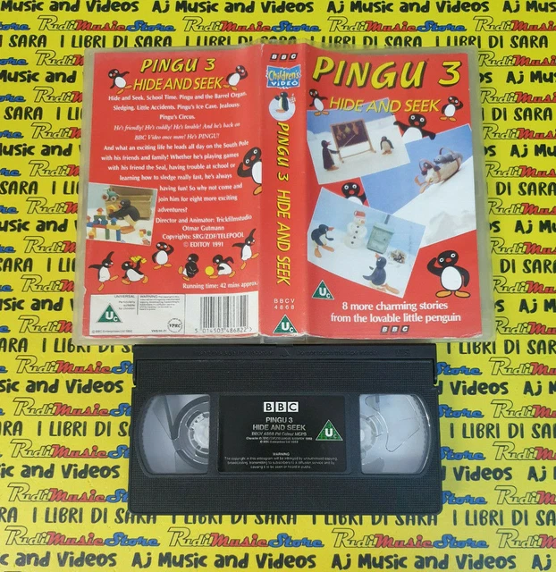 VHS CARTOON PINGU 3 HIDE AND SEEK bbc 1992 children's video (F43) no ...