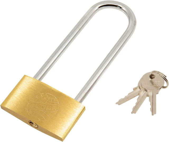TRIXES EXTRA LONG Shackle Padlock 120mm Long Lock 3 Keys safe for ...