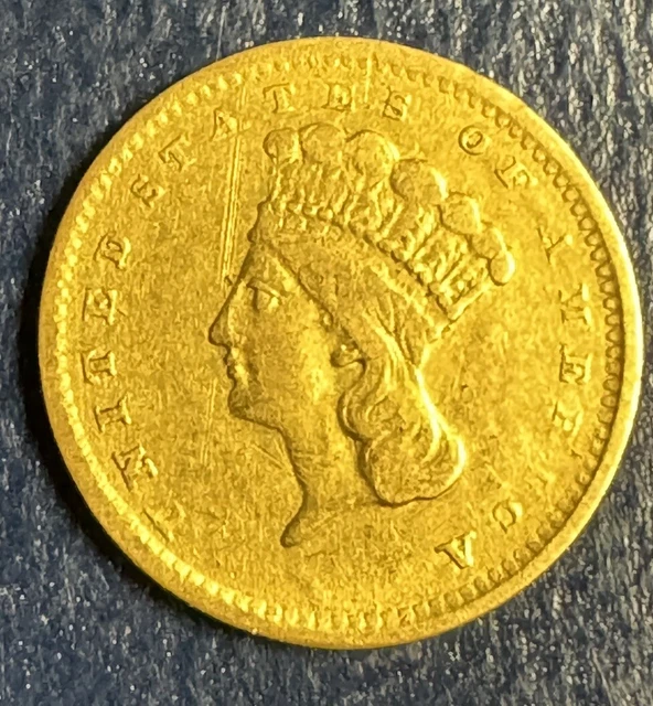 1856 TYPE 3 Indian Princess $1 Dollar US Gold Coin Better Grade Nice ...