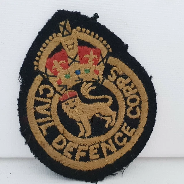 1947-52 CIVIL Defence Service cloth uniform badge patch Kings crown £15 ...
