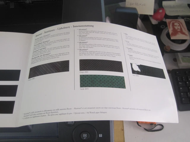 CAMPIONARIO TABELLA COLORI originale 1992 Lancia Delta HF Turbo cat ...