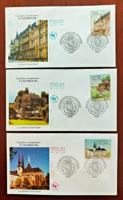 FDC ENVELOPPE 1ER JOUR SERIE Capitales européenne Luxembourg EUR 10,00 - PicClick FR