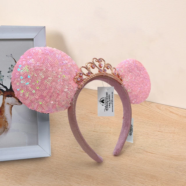 Disney Peach Ears Headband 2022 Princess Crown Tiara Minnie Mouse Pink