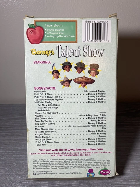 BARNEY - BARNEYS Talent Show (VHS, 2000, Classic Collection) $13.80 ...
