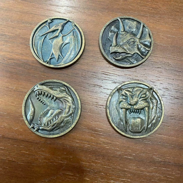 MIGHTY MORPHIN POWER Rangers Zyuranger Coin Medal 4p Set Morpher BANDAI ...