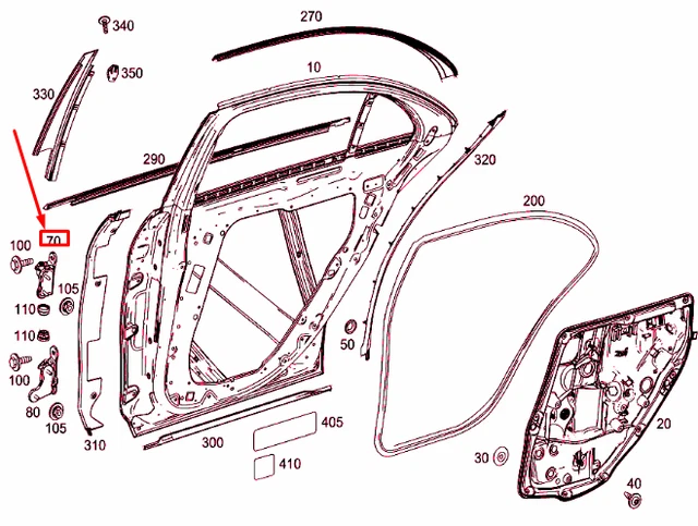 MERCEDES-BENZ S W222 Rear Right Door Top Hinge A2227300237 NEW GENUINE ...