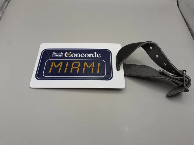 BRITISH AIRWAYS CONCORDE MIAMI MACH 2 thin plastic baggage tag launch ...