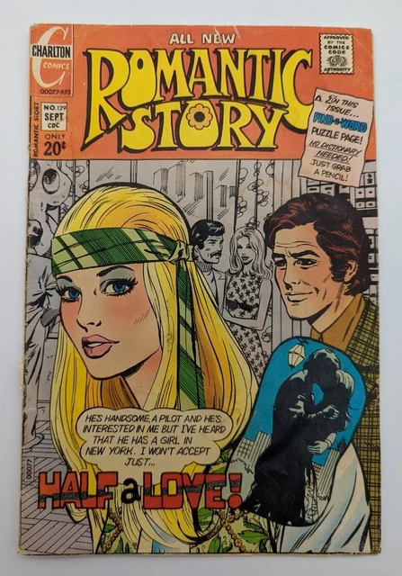 ROMANTIC STORY #129 Charlton Comic 1973 Torre Repiso Art Hippie Girl ...