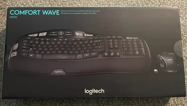 LOGITECH COMFORT WAVE MK550 Wireless Keyboard Mouse Combo Sealed $39.99 ...