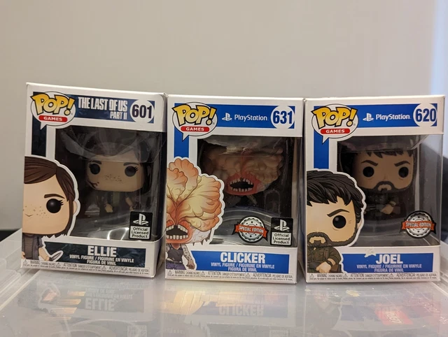 FUNKO POP! THE Last of Us Ellie 601 Joel GameStop 620 Clicker Vinyl ...
