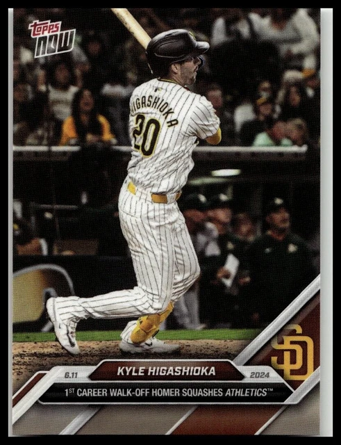 2024 TOPPS NOW #290 Kyle Higashioka 1ère carrière marche hors squashes ...
