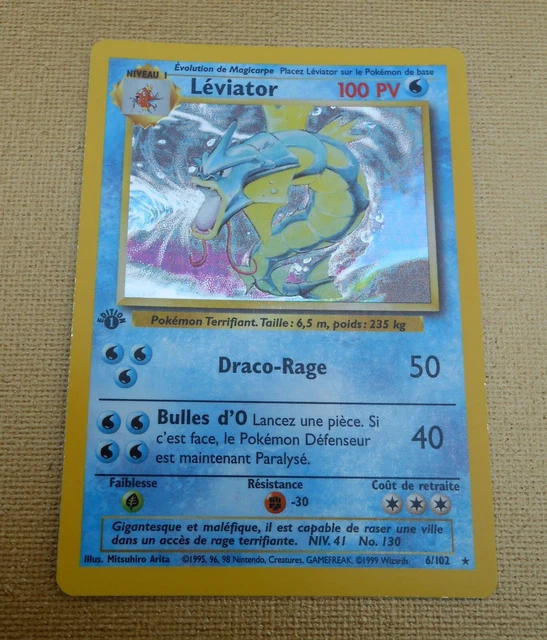 POKEMON CARTE AUTHENTIQUE LEVIATOR HOLO 6 /102 100 PV français Neuf ...