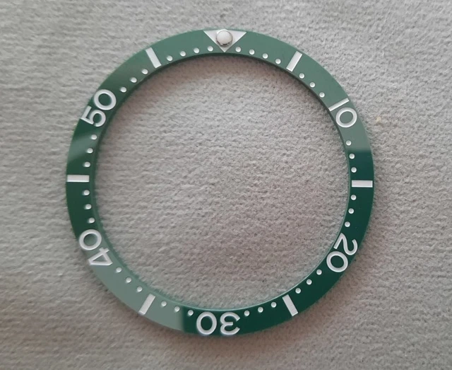GREEN CERAMIC BEZEL insert 38mm For Seiko SKX SRPD Hulk Kermit Mod Flat ...