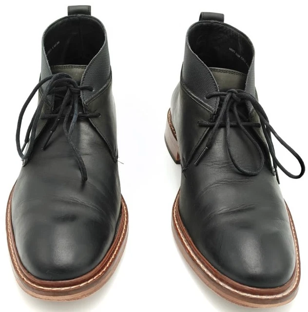 MEN'S COLE HAAN Ankle Chukka Boots Colton US 10.5 M Black Leather Lace ...