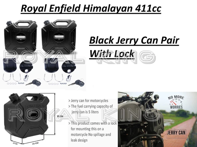 BLACK &JERRY CAN Pair 5 Liters" Fit for Royal Enfield Himalayan 411 £ ...