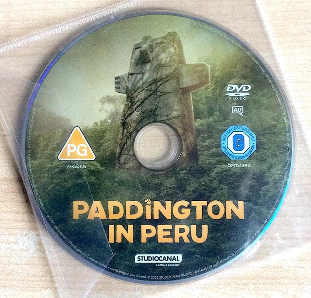PADDINGTON IN PERU - ( 2025 ) - Dvd - Disc Only - No Case No Cover £1. ...