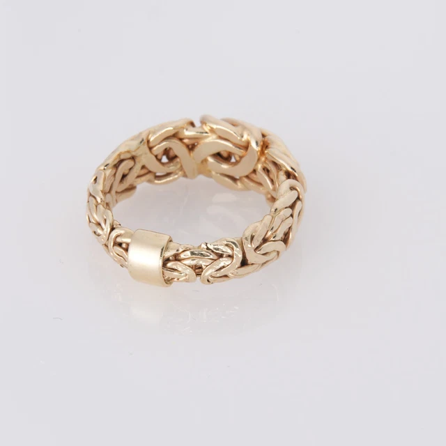 14K GOLD BYZANTINISCHE Kette Glied Ring Band AK Türkei Feines Anwesen Größe 8 - 8,25 EUR 410,70 ...