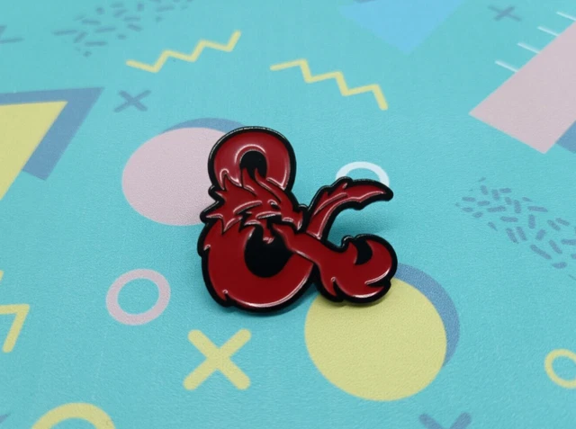 DUNGEONS AND DRAGONS DnD Red Symbol Logo Dragon & Sign - Enamel Pin ...