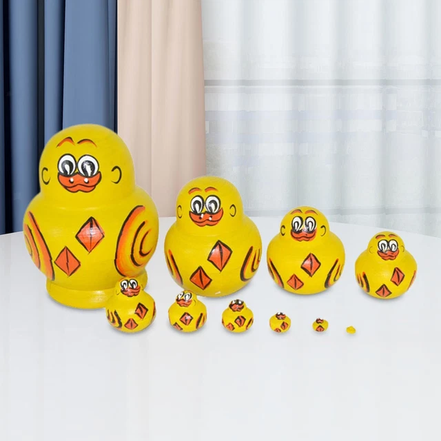 10 PIECES CARTOON Duck Russian Nesting Dolls Matryoshka Crafts ...