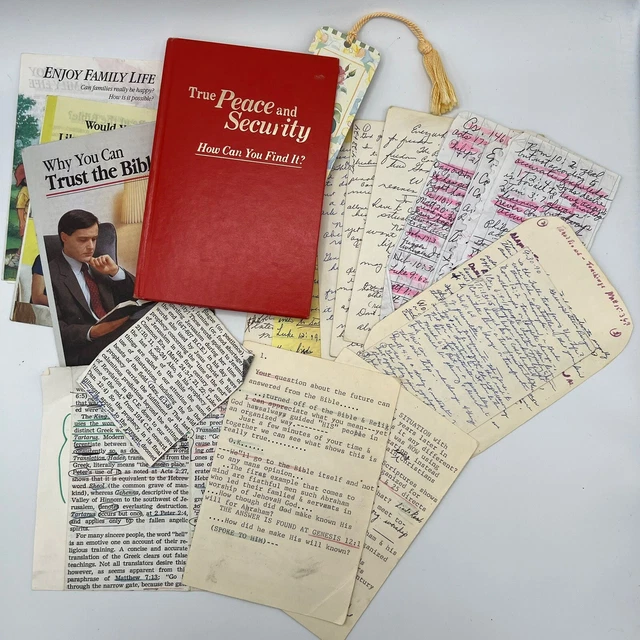 VINTAGE HAND WRITTEN Bible Scriptures Ephemera Christian Bible ...