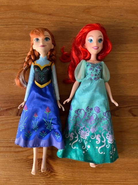 2015 HASBRO DISNEY Dolls Anna Frozen Little Mermaid Ariel 11” Bundle ...