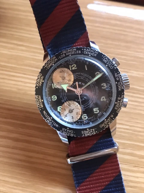 VINTAGE 1960S CIMIER Sport GMT Swiss Chronograph Watch EUR 172,15 ...