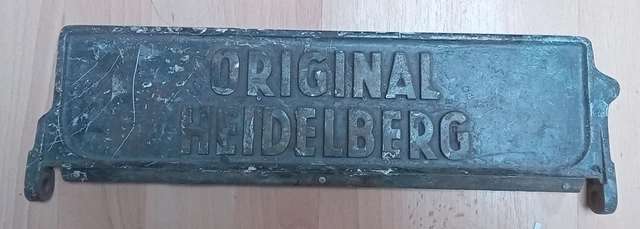 ORIGINAL HEIDELBERG PRINTING Cast Iron Sign Pedal Original Antique £26. ...