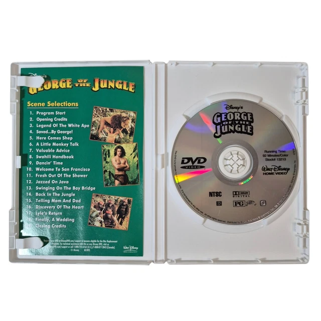 GEORGE OF THE Jungle DVD Brendan Fraser Walt Disney Comedy Adventure ...
