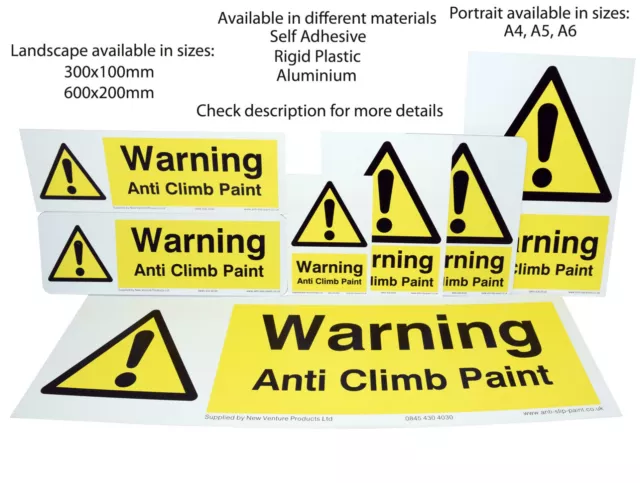 PROFESSIONAL ANTI CLIMB Paint Warning Signs - Fade Resistant & Long ...