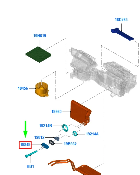 FORD RANGER T6 MK1 A/C Control Valve Assy 2168753 EB3B-19849-CB NEW ...