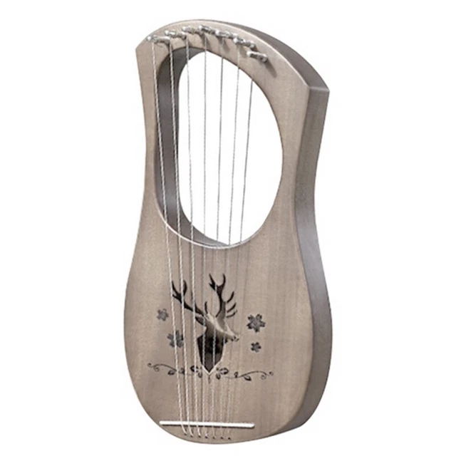 5X(7 CORDES LYRE Harpe Acajou Cordes en Bois en MéTal Instruments à ...