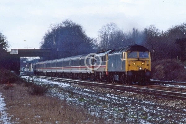 COLOUR RAILWAY PHOTOGRAPH of Class 47 47847 at Alsager on 28/01/1990 £1 ...