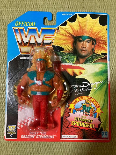 HASBRO WWF WWE Official Wrestling Ricky The Dragon Steamboat 1992 Blue ...
