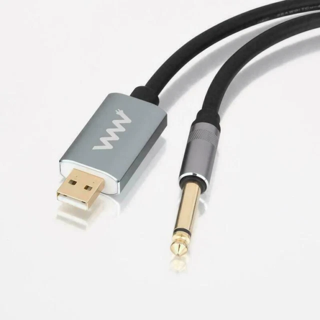 6.35MM 1/4& MONO TS Male to USB A 2.0 Male Electric Guitar Cable 3m £8. ...
