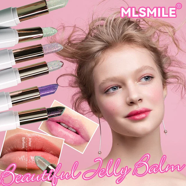JELLY LIPSTICK FLOWER Crystal Magic Temperature Change Color Waterproof ...