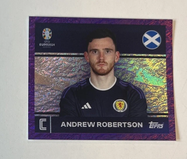 TOPPS ANDREW ROBERTSON Euro 2024 SCO2 Sticker Parallel Purple Edge ...