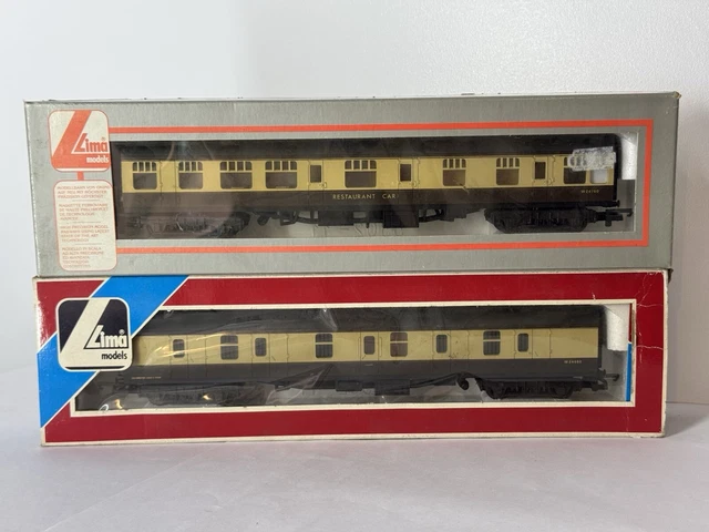 LIMA 00 GAUGE Great Western Mk1 Coaches x2 ( Restaurant car / Full ...