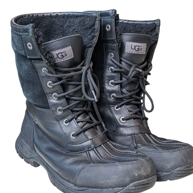 UGG BOOTS MENS 10 Snow Butte Winter Snow Duck 5521 Leather Fleece Lined ...