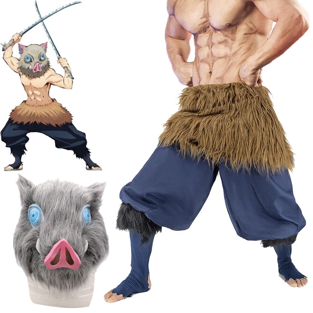 ANIME DEMON SLAYER Kimetsu no Yaiba Hashibira Inosuke Cosplay Costume ...