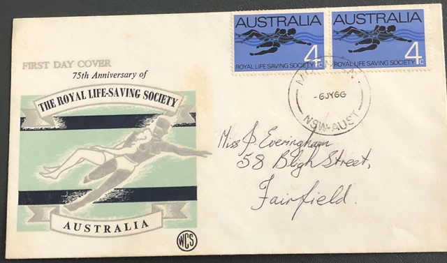 AUSTRALIA FDC WCS 1966 75th Anniversary of the Royal Life-Saving ...