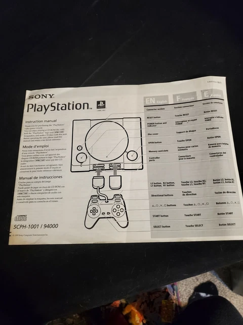 SONY PLAYSTATION PS1 One 1 Original System Console Instruction Manual ...