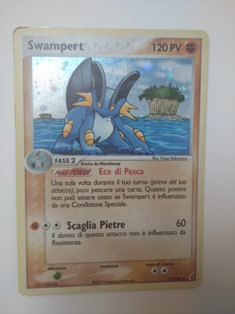 CARTA POKEMON ® Swampert Set Guardiani dei Cristalli 27/100 ® Ita Holo ...