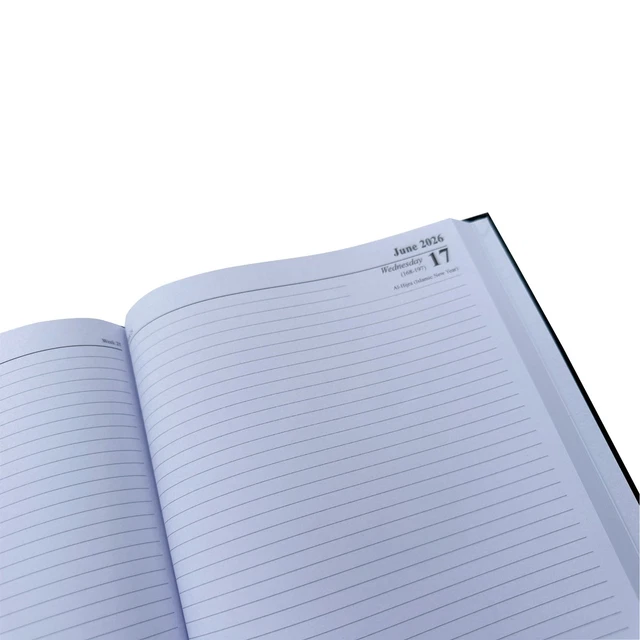 2026 A4 DAY-PER-PAGE Desk Diary Full Year Planner Hardback – Purple £9. ...